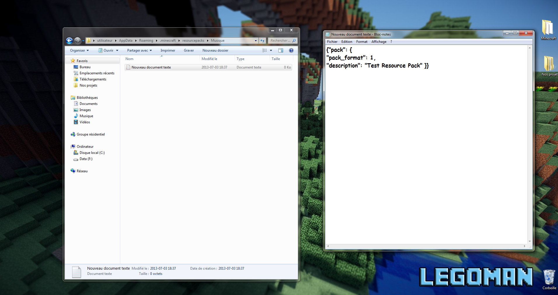 ⛏️ FR-Minecraft Faire son propre pack de ressources